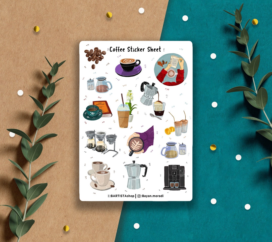 Coffee Sticker Sheet, Cozy Coffee Planner Stickers, Planner Stickers ...