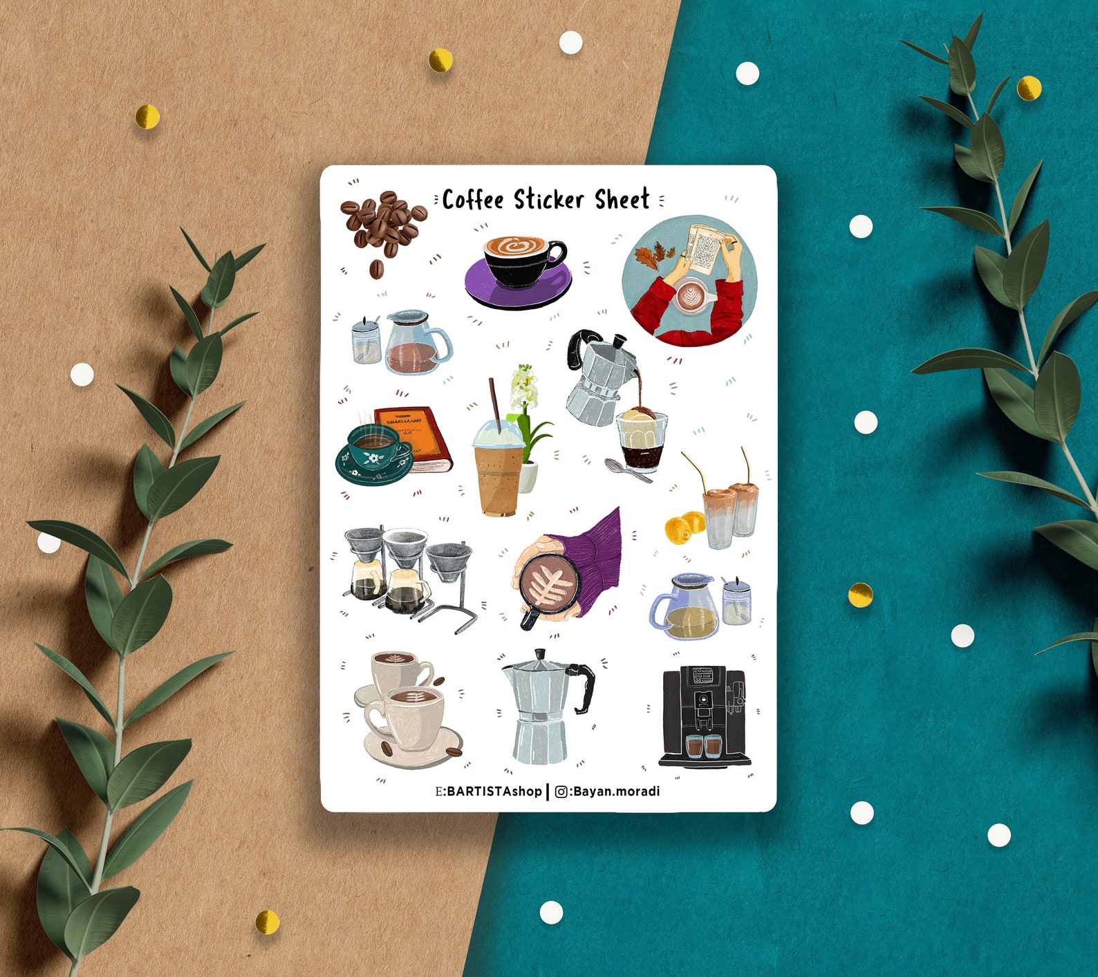 Coffee Sticker Sheet, Cozy Coffee Planner Stickers, Planner Stickers ...