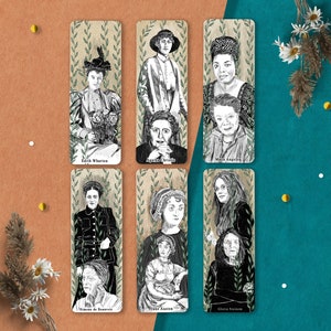 6 Double-sided Authors Bookmarks, Feminist Author Bookmarks, Female ...