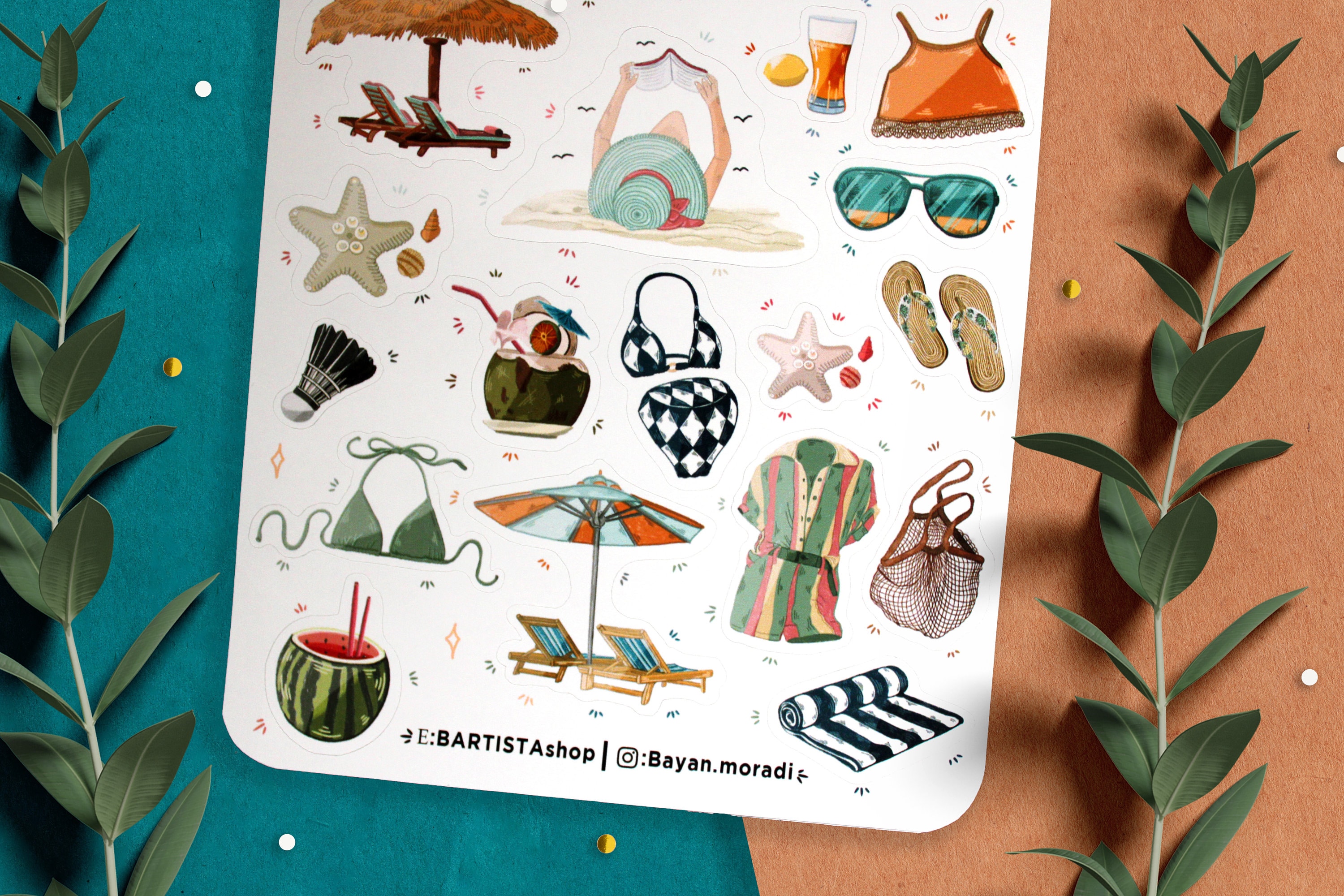 Summer Joy Sticker Sheet Beach Time Stickers Planner - Etsy