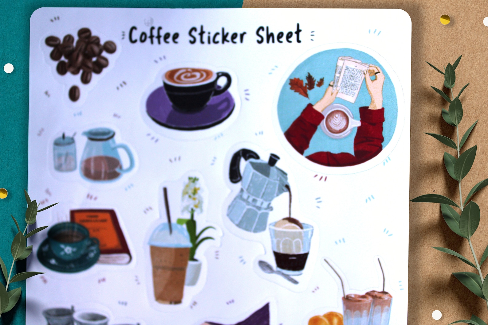 Coffee Sticker Sheet, Cozy Coffee Planner Stickers, Planner Stickers ...
