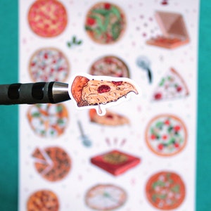 Pizza Time Sticker Sheet, Pizza Stickers, Planner Stickers, Journal ...