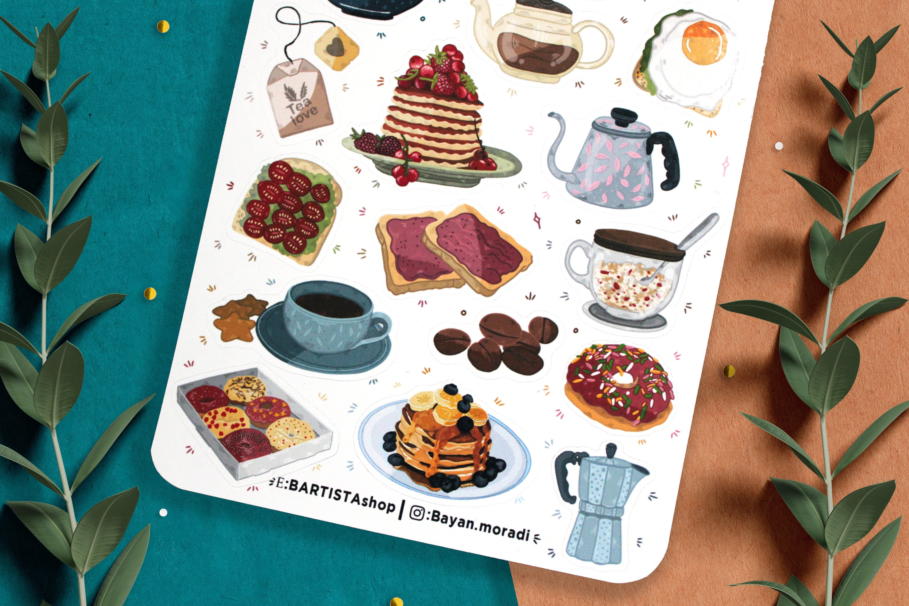 Breakfast Sticker Sheet Planner Stickers Bullet Journal - Etsy UK