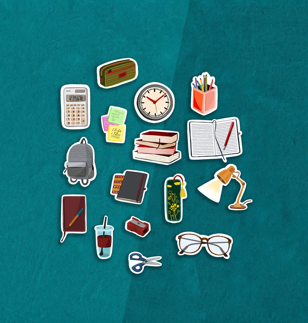 Study Time Sticker Pack, Planner Stickers, Journal Stickers ...