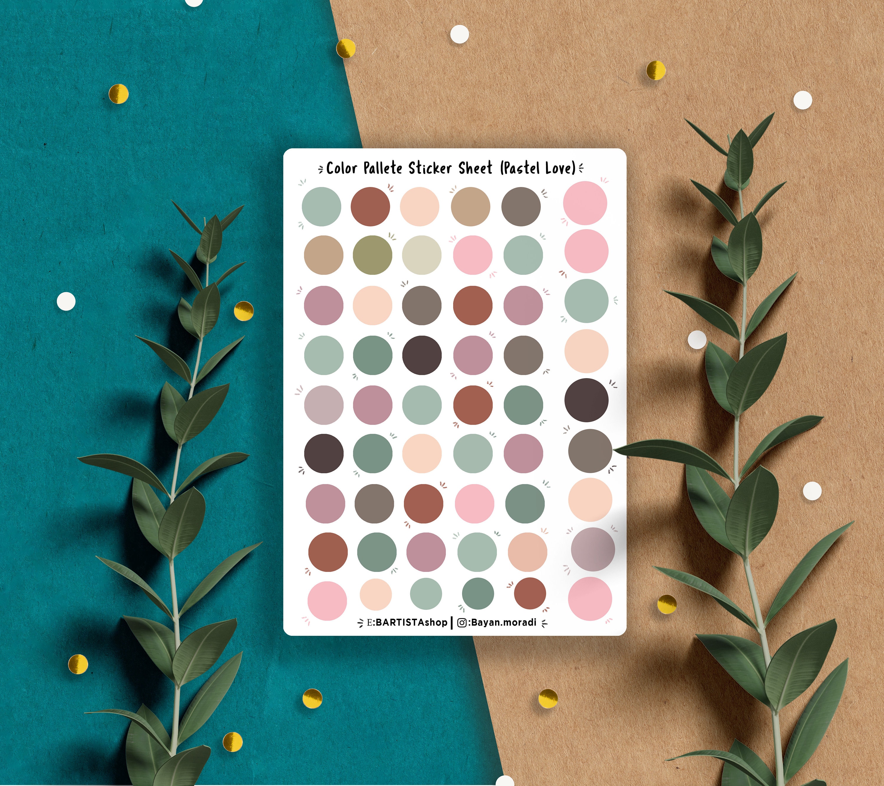 Circular Colour Stickers 55 Colour Pallet Stickers Bullet - Etsy UK