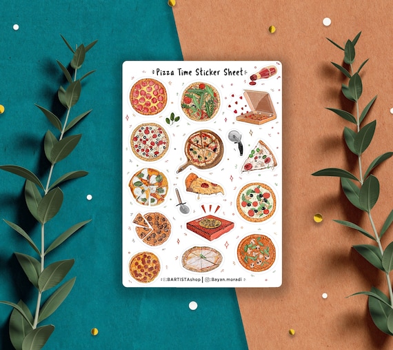 Pizza Time Sticker Sheet Pizza Stickers Planner Stickers | Etsy