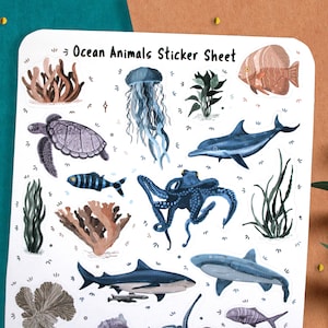Ocean Animal Stickers, Planner Stickers, Journal Stickers, Nature ...