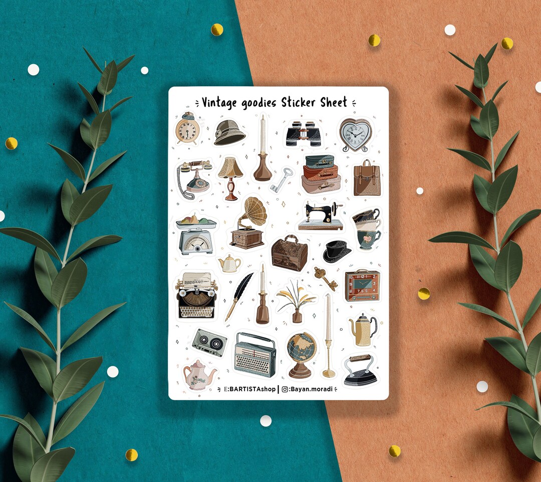 30 Vintage Goodies Stickers, Planner Stickers, Journal Stickers ...