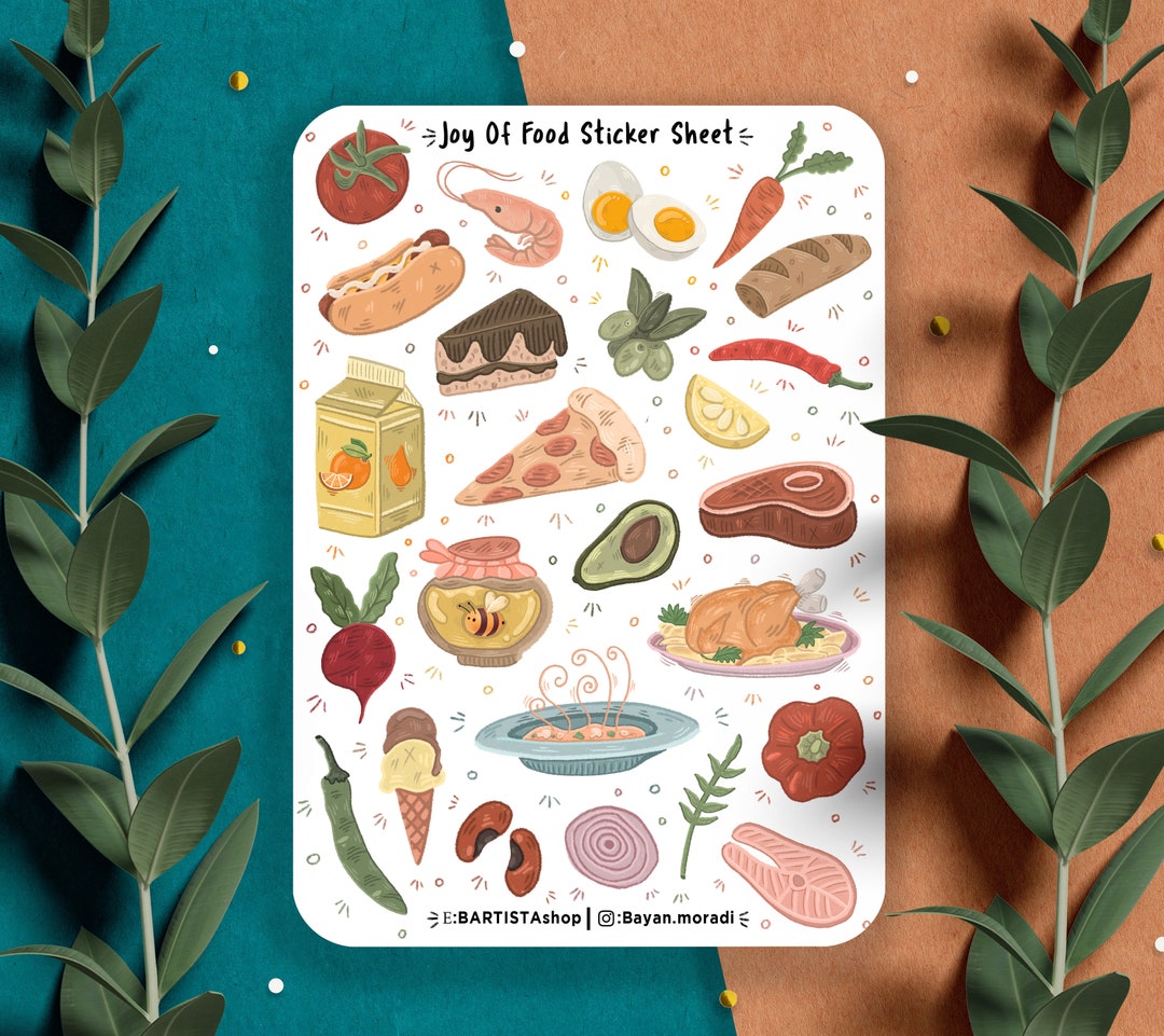 Joy of Food Sticker Sheet, Planner Stickers, Journal Stickers, Food ...