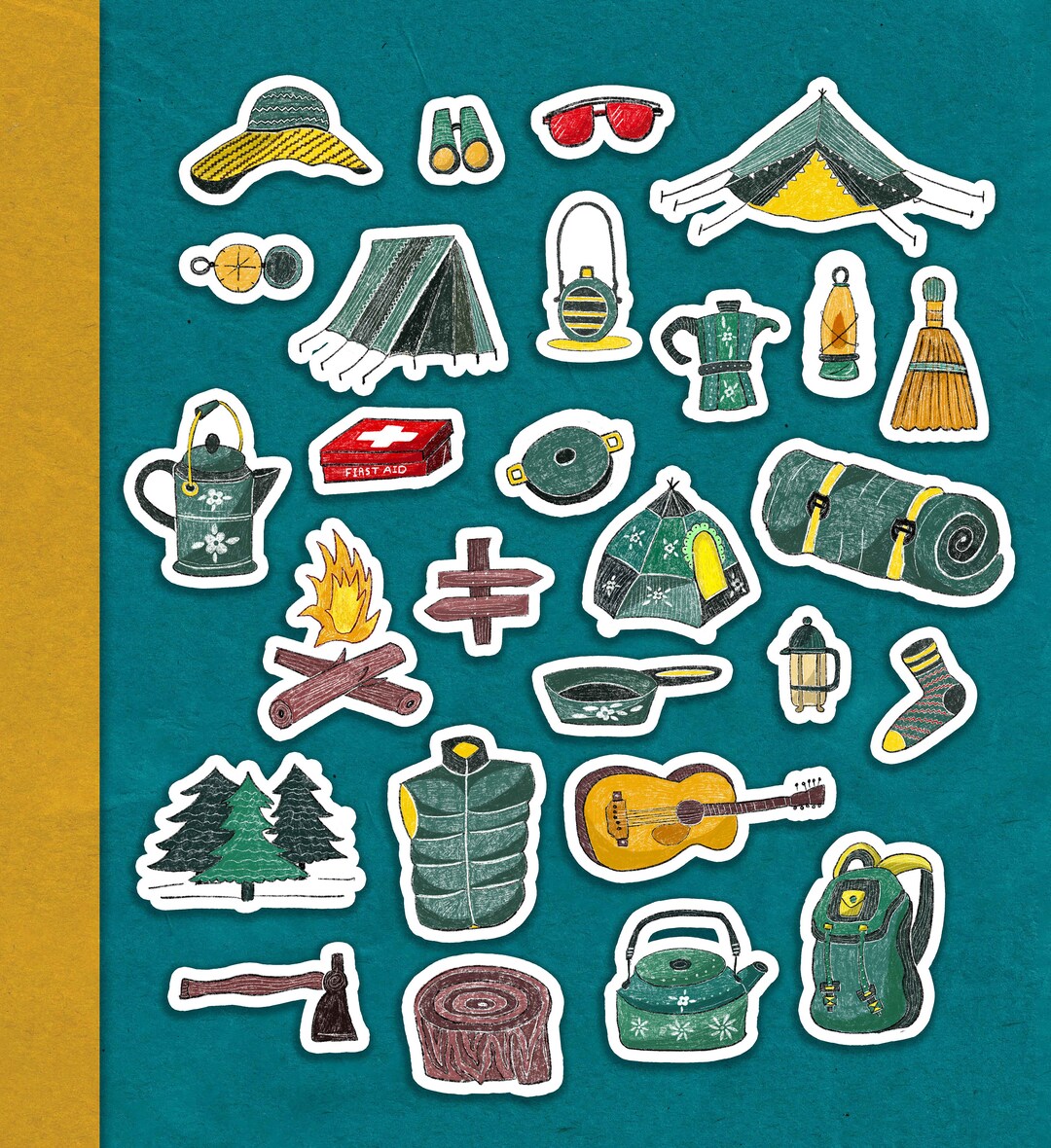 Camping Stickers, Travel Stickers, Planner Stickers, Journal Stickers ...