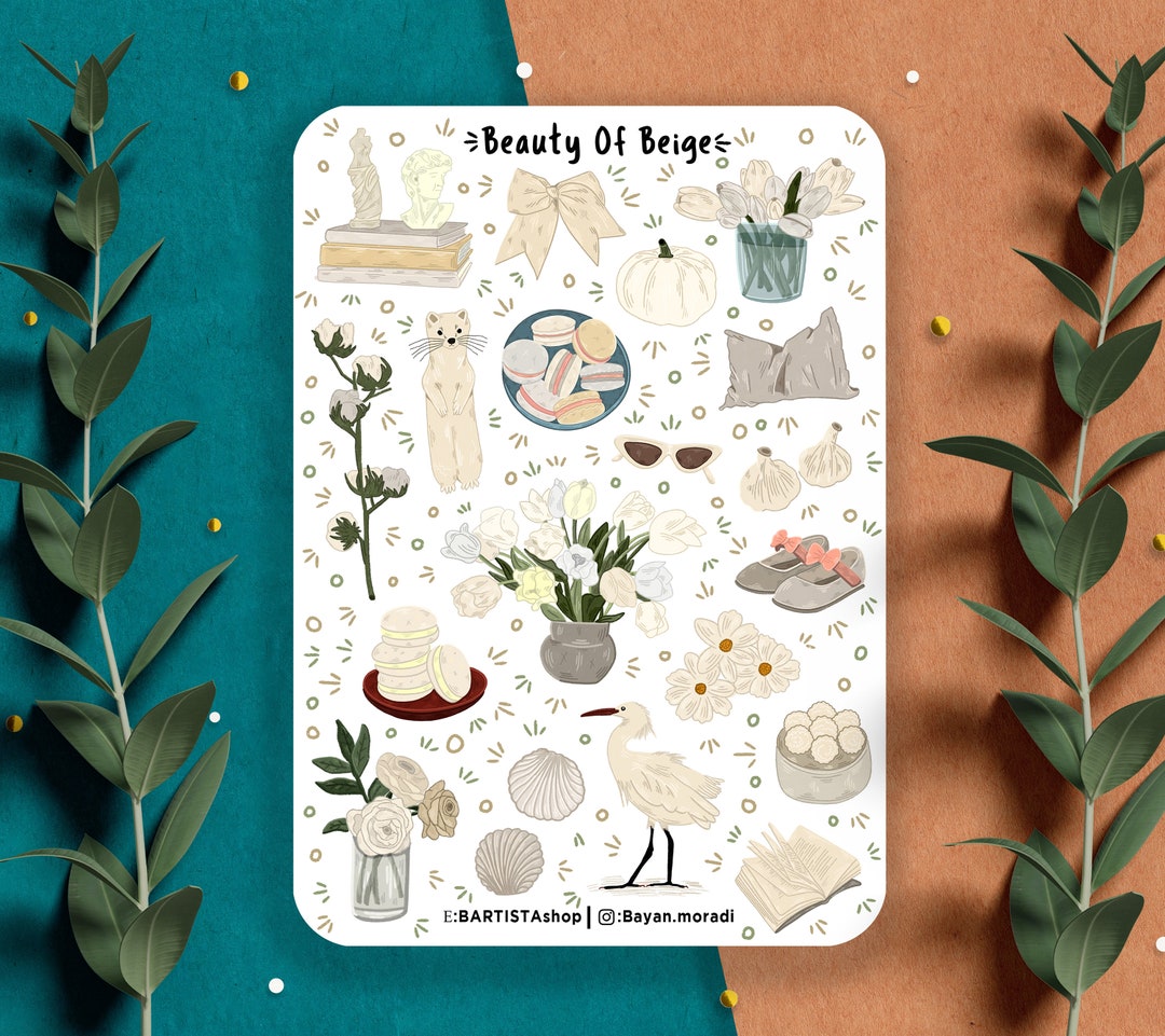 Beauty of Beige Sticker Sheet, Planner Stickers, Journal Stickers ...