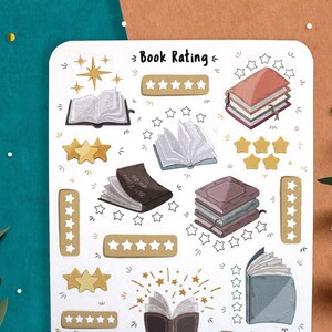 Book Rating Sticker Sheet, Planner Stickers ,reading Journal Stickers ...
