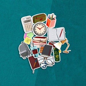 Study Time Sticker Pack, Planner Stickers, Journal Stickers ...