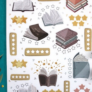 Book Rating Sticker Sheet, Planner Stickers ,reading Journal Stickers ...
