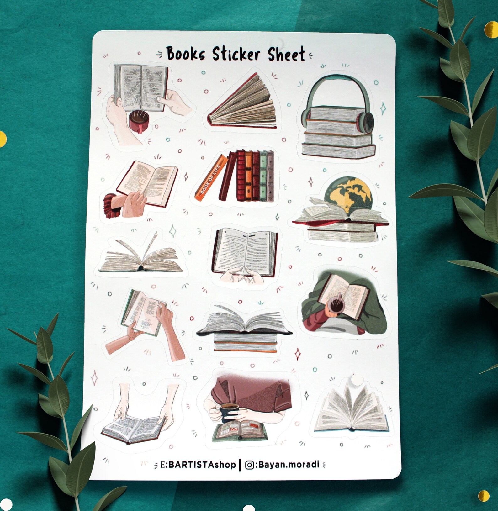 Reading Time Sticker Sheet Books Stickers Planner Stickers | Etsy