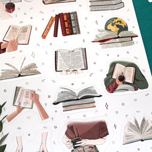 Reading Time Sticker Sheet, Books Stickers, Planner Stickers, Journal ...