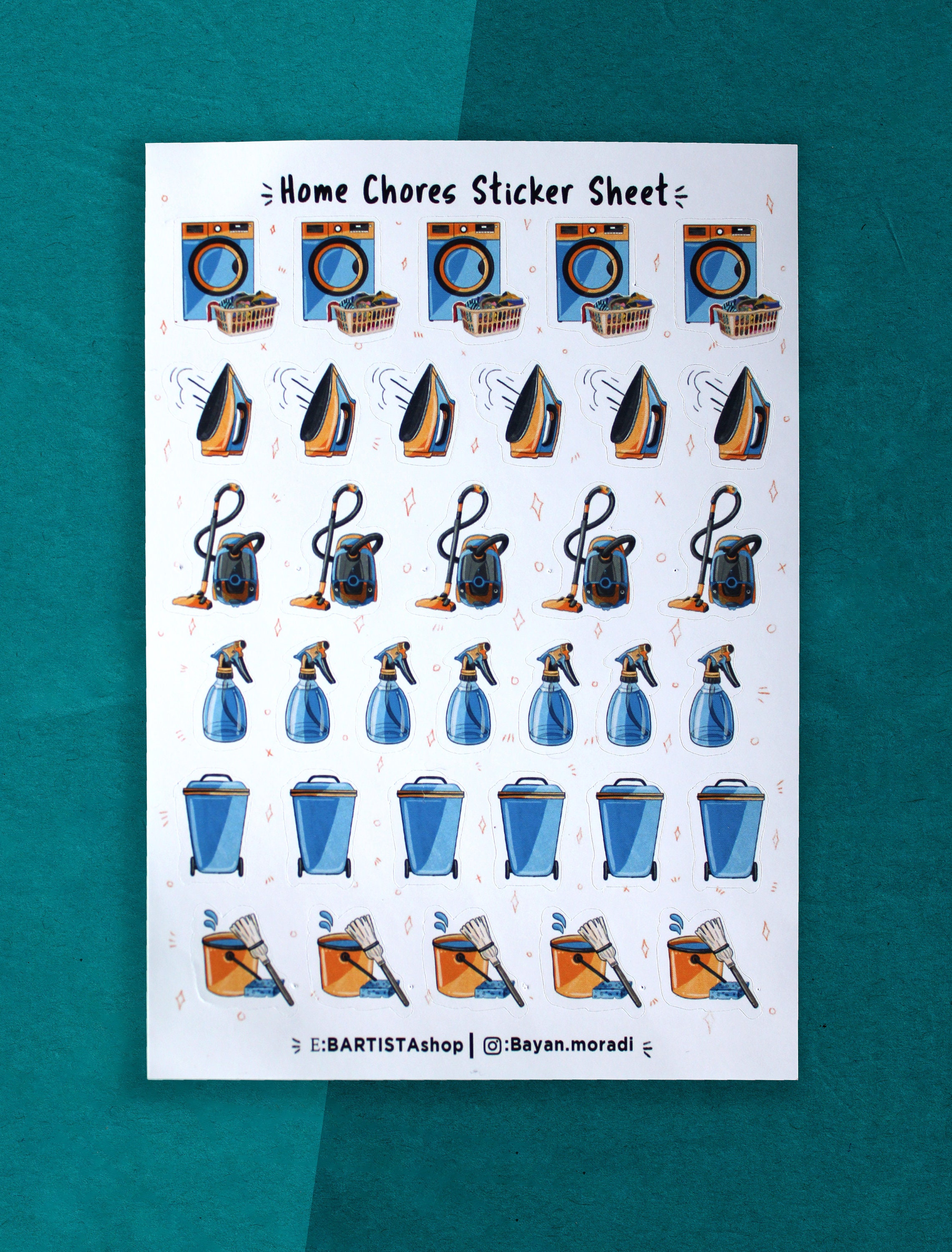 Home Chore Stickers Cleaning planner Stickers Planner | Etsy