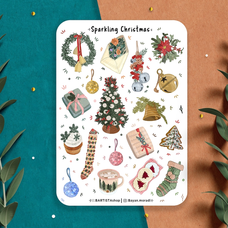Christmas Stickers Sheet - Etsy
