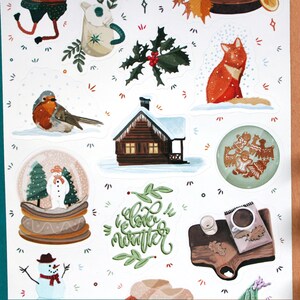 Winter Aesthetics Sticker Sheet , Winter Stickers, Journal Stickers ...