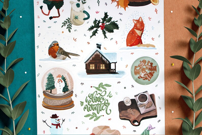 Winter Aesthetics Sticker Sheet , Winter Stickers, Journal Stickers ...