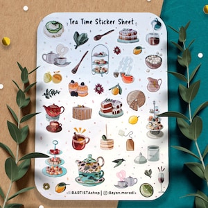 37 Tea Time Stickers, Planner Stickers, Journal Sticker, Scrapbook ...