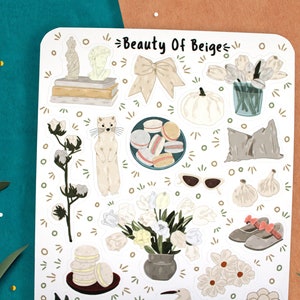 Beauty of Beige Sticker Sheet, Planner Stickers, Journal Stickers ...