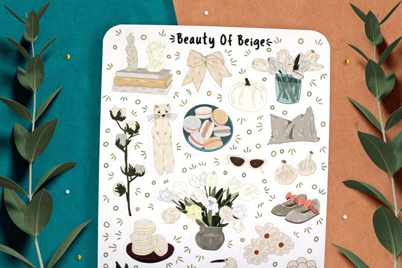 Beauty of Beige Sticker Sheet, Planner Stickers, Journal Stickers ...