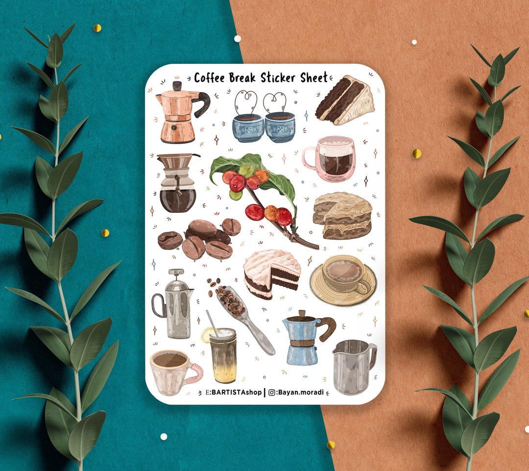 Coffee Break Sticker Sheet, Planner Stickers, Scrapbook Stickers ...
