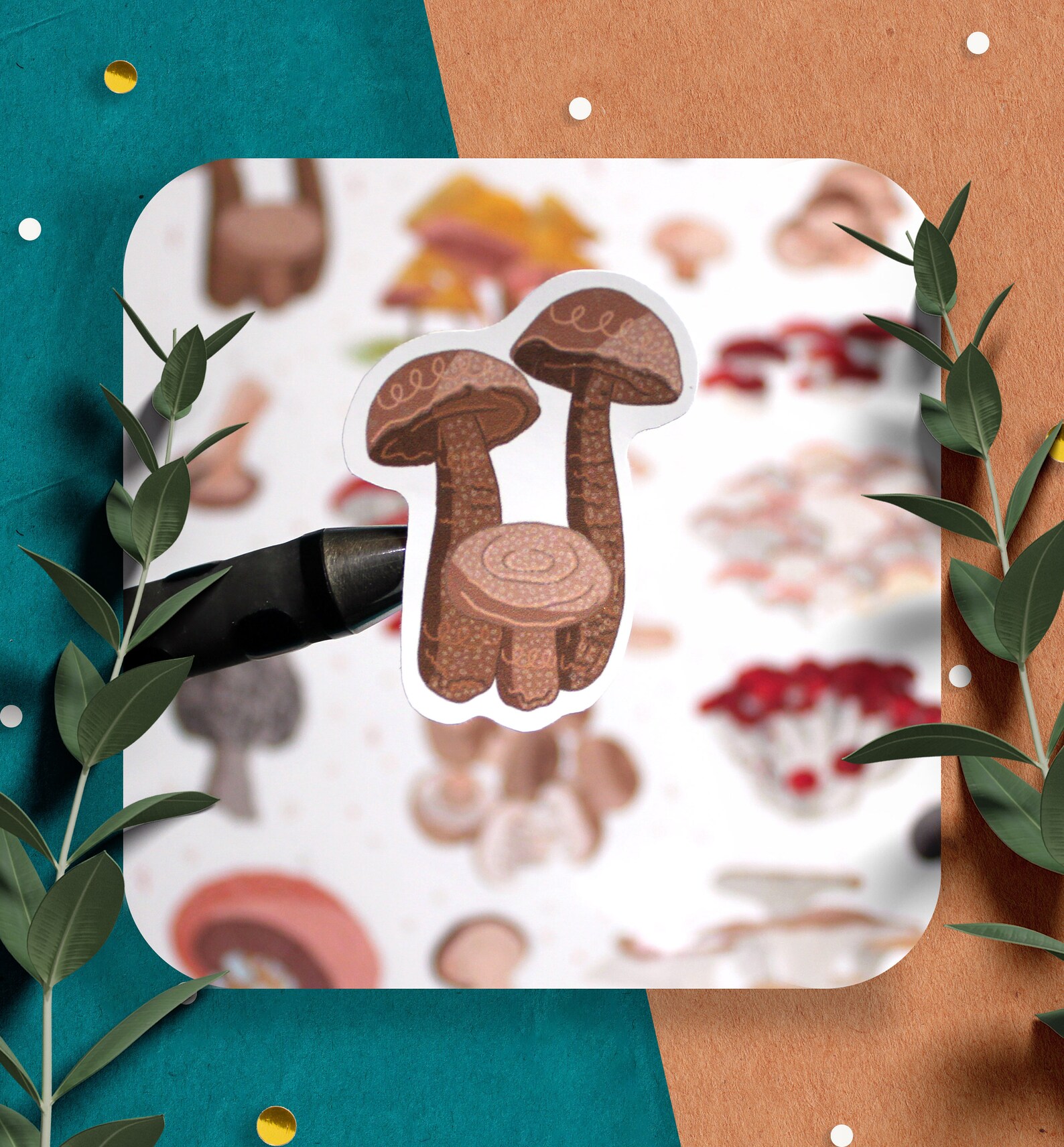 Mushrooms Sticker Sheet, Planner Stickers, Journal Stickers ...