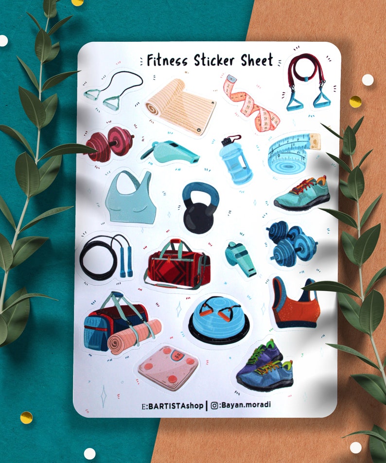 Fitness Sticker Sheet Planner Stickers Bullet Journal - Etsy