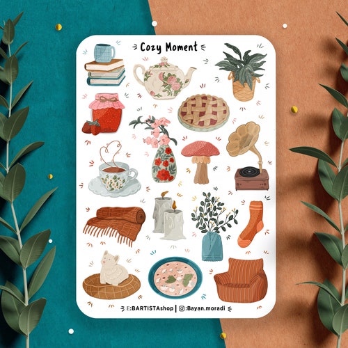 Sticker Sheet Cozy Hygge Bullet Journal Stickers Planner - Etsy