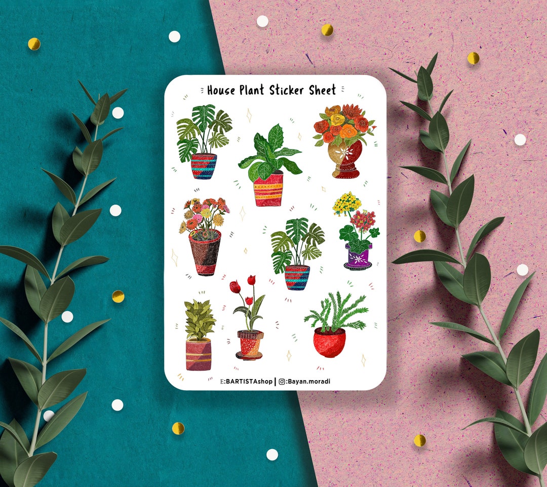 Plants Sticker Sheet, Planner Stickers, Journal Plant Stickers, Nature ...