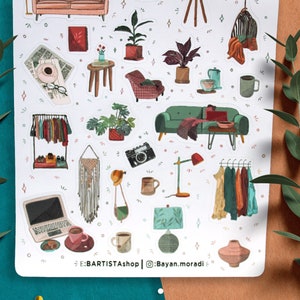 Home Sweet Home Stickers, Home Planner Stickers, Vintage Cosy Journal ...