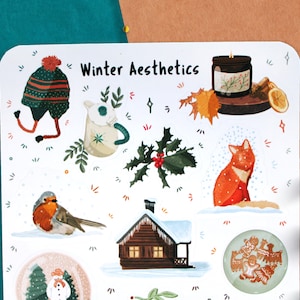 Winter Aesthetics Sticker Sheet , Winter Stickers, Journal Stickers ...