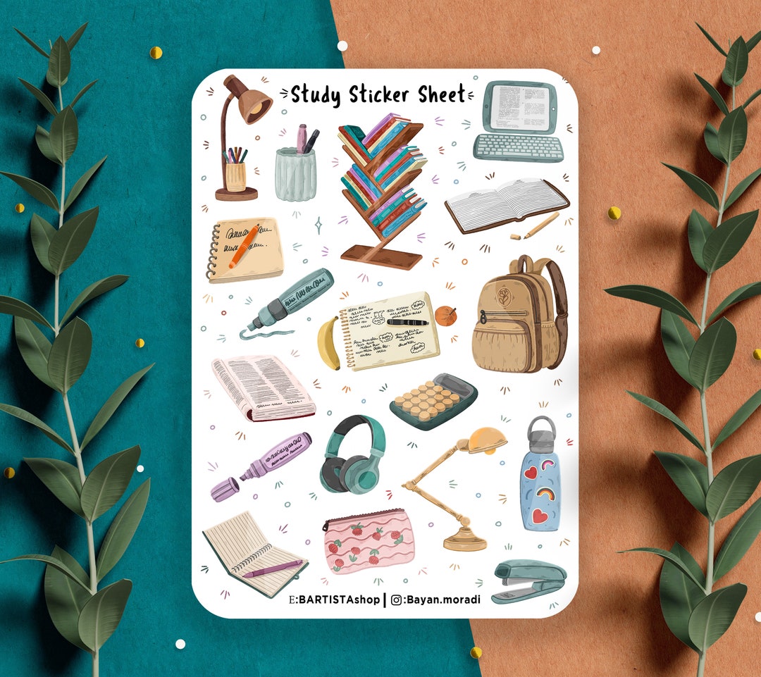 Study Sticker Sheet, Planner Stickers, Scrapbook Stickers, Journal ...