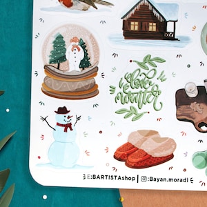 Winter Aesthetics Sticker Sheet , Winter Stickers, Journal Stickers ...