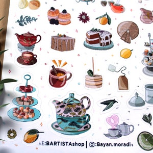 37 Tea Time Stickers, Planner Stickers, Journal Sticker, Scrapbook ...