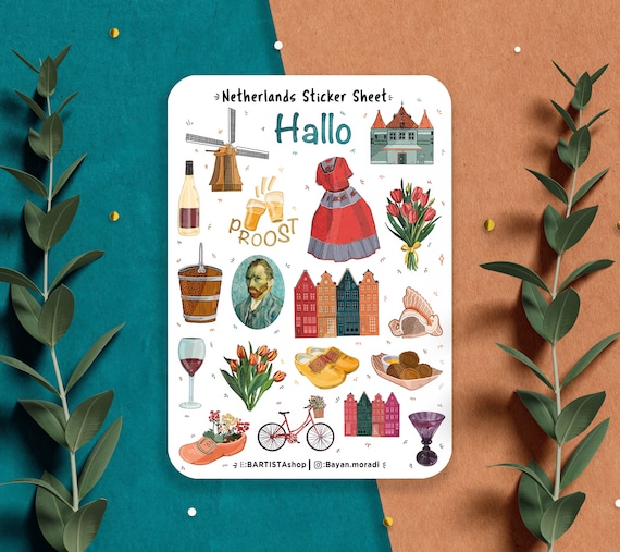 Netherlands Stickers Amsterdam Stickers Travel Stickers - Etsy