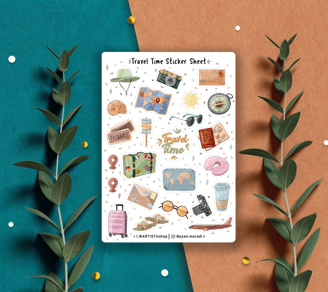 Travel Time Stickers, Planner , Journal , Scrapbooking , Travel ...