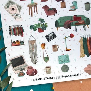 Home Sweet Home Stickers, Home Planner Stickers, Vintage Cosy Journal ...