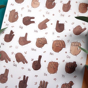 Sign Language Stickers Sheet, Planner Stickers, Bullet Journal Stickers ...