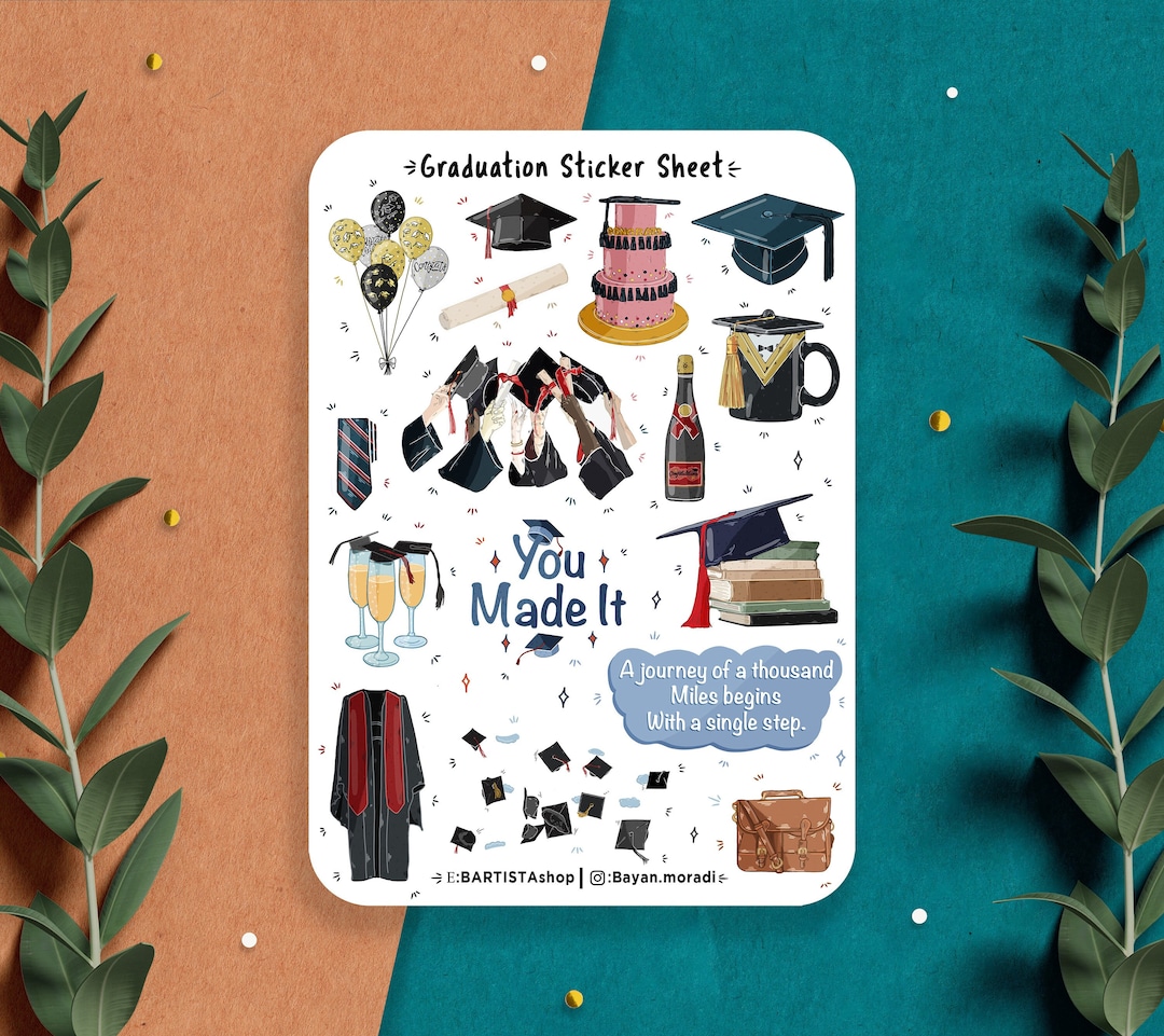 Graduation Sticker Sheet, Planner Stickers, Journal Stickers ...