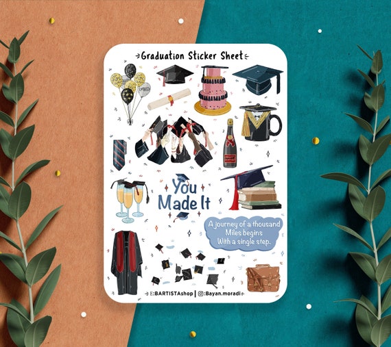 Graduation Sticker Sheet Planner Stickers Bullet Journal - Etsy