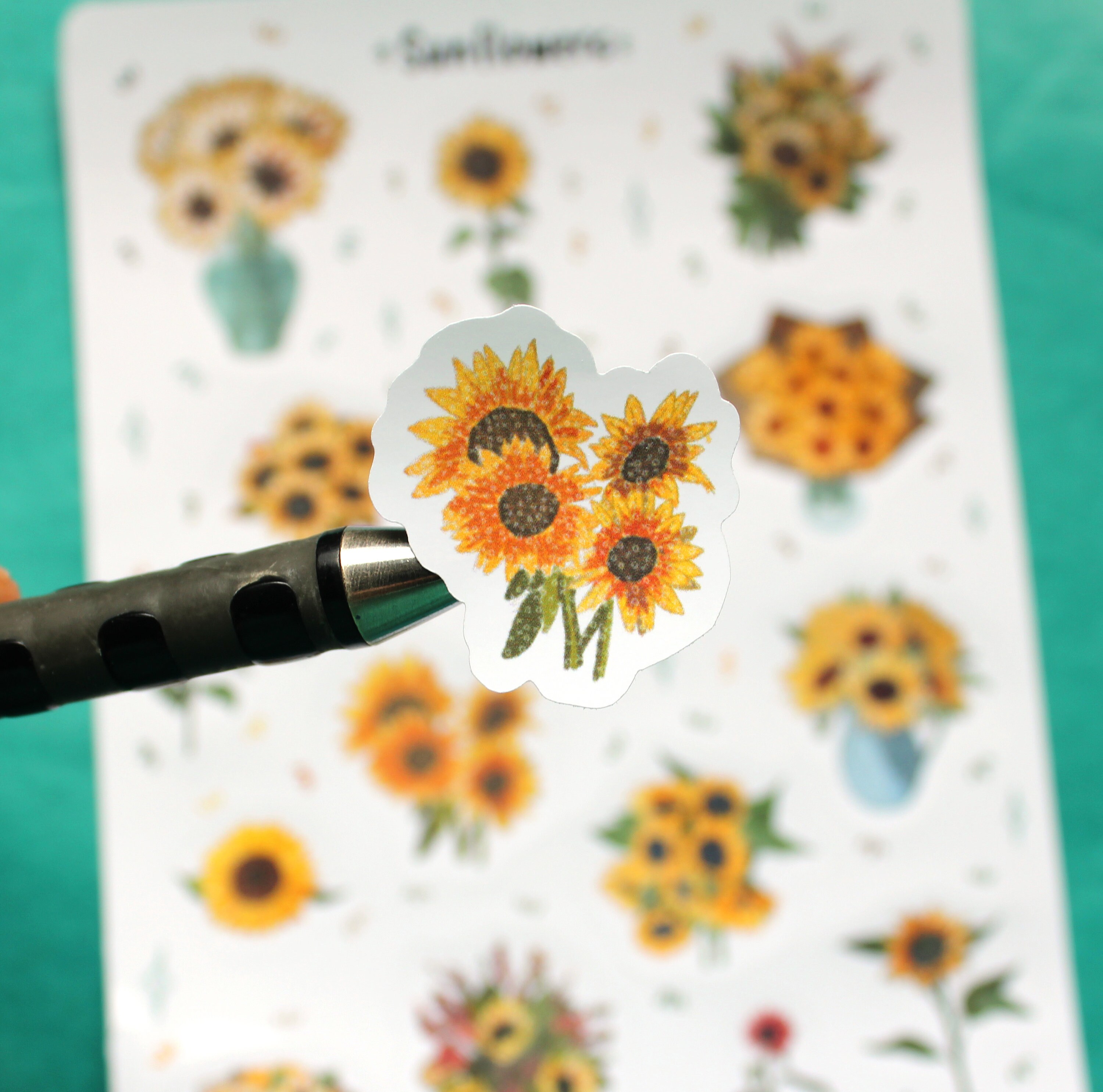Sunflower Sticker Sheet Sunflower Stickers Planner | Etsy