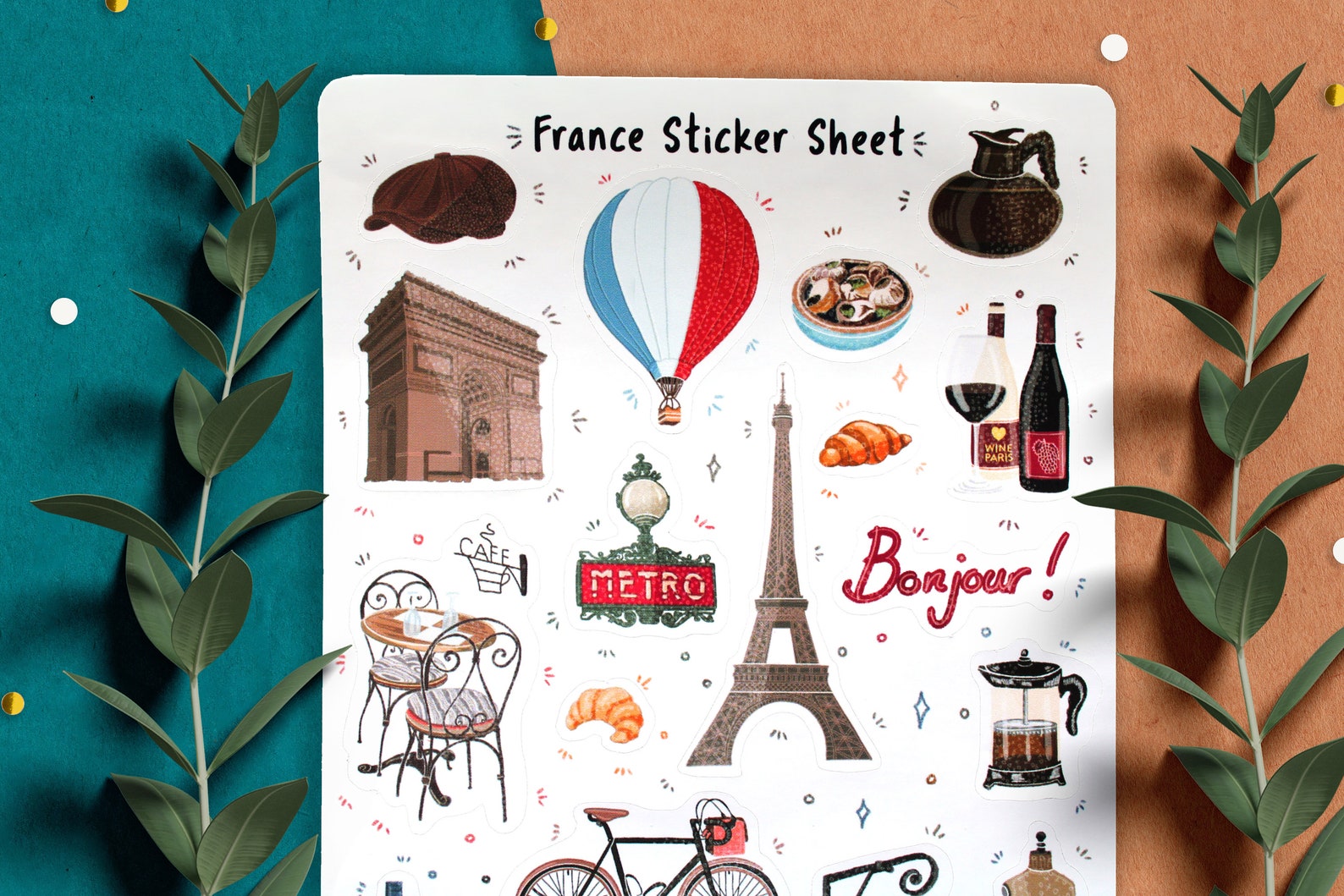 Paris France Stickers Travel Doodle Stickers Planner - Etsy