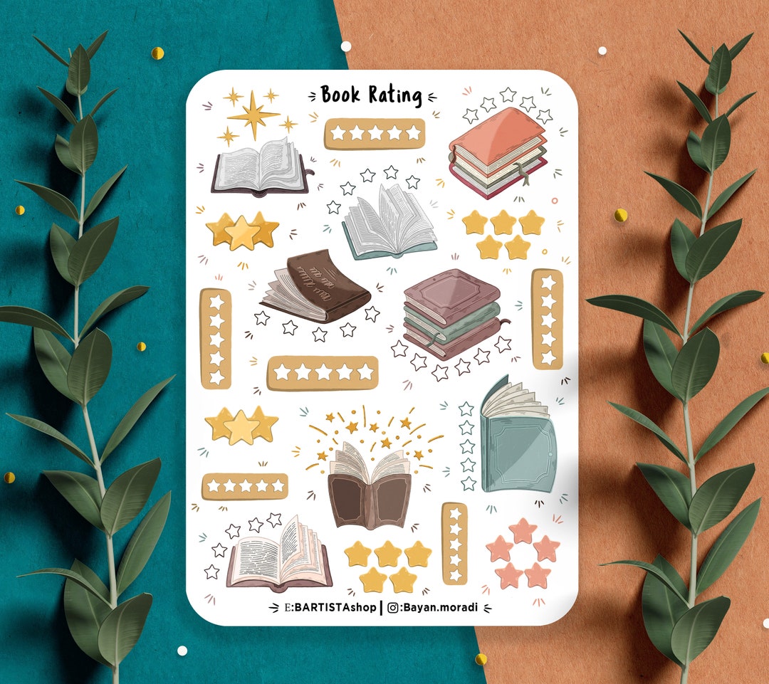 Book Rating Sticker Sheet, Planner Stickers ,reading Journal Stickers ...