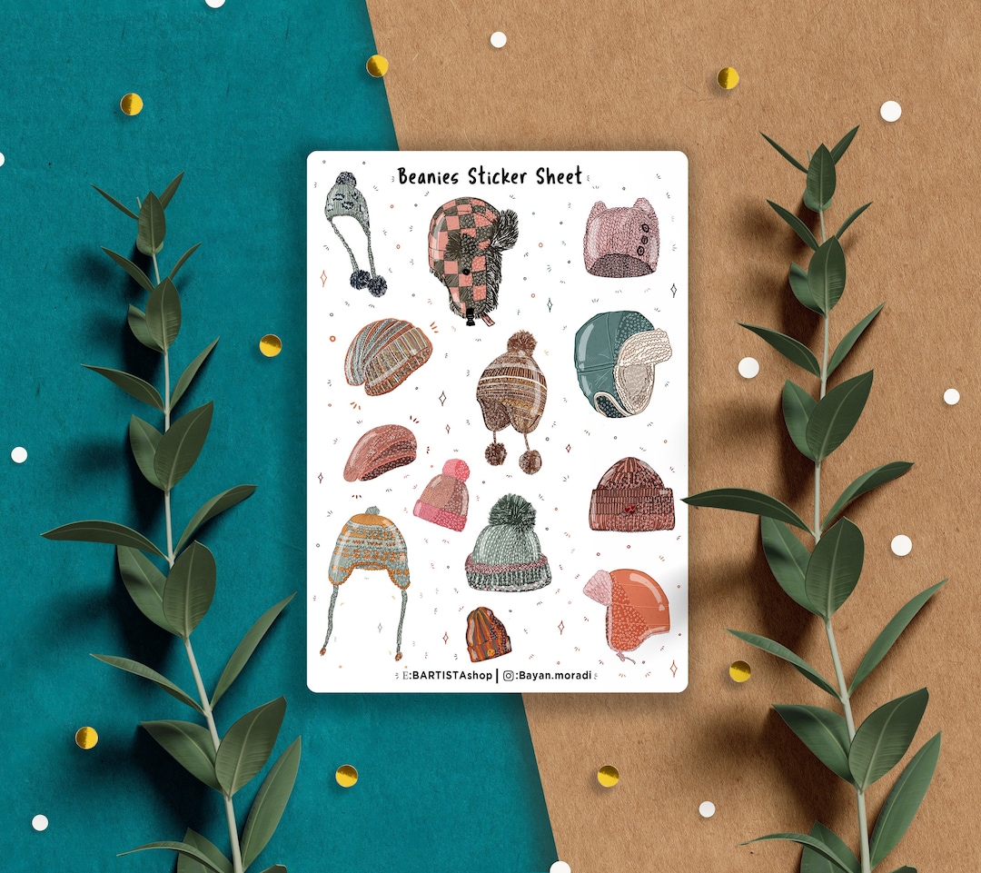 Hat Stickers, Beanie Stickers, Planner Stickers, Journal Stickers ...