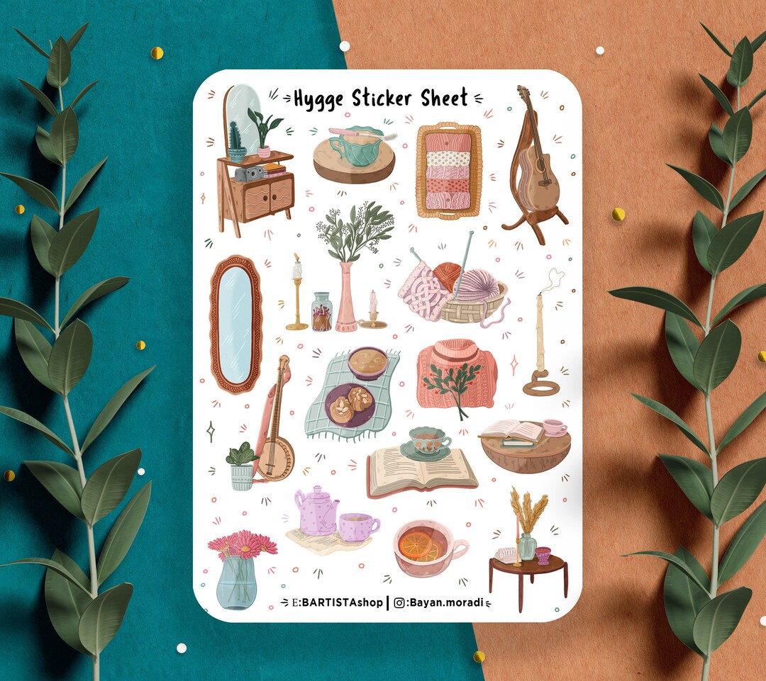 Hygge Sticker Sheet, Planner Stickers, Scrapbook Stickers, Hygge ...