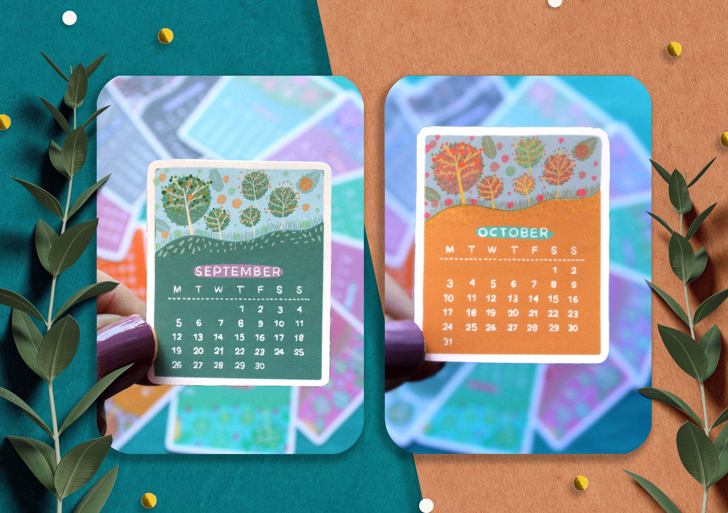 2026 Calendar Stickers, Mini Calendar Stickers, Planner Stickers ...