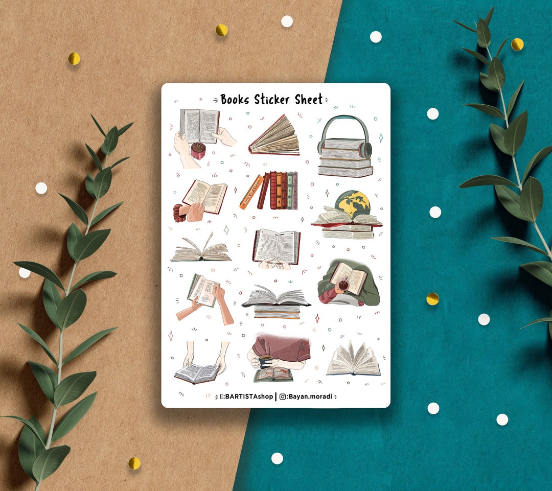 Reading Time Sticker Sheet, Books Stickers, Planner Stickers, Journal ...